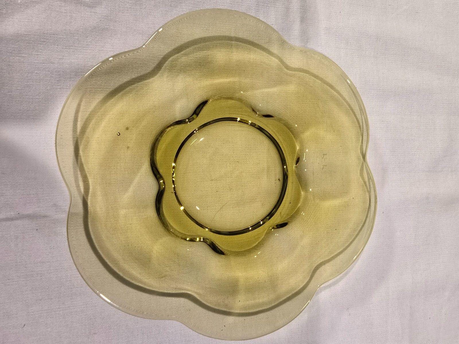 Set of 4 Duncan & Miller Canterbury Chartreuse Salad Plates Uranium ...