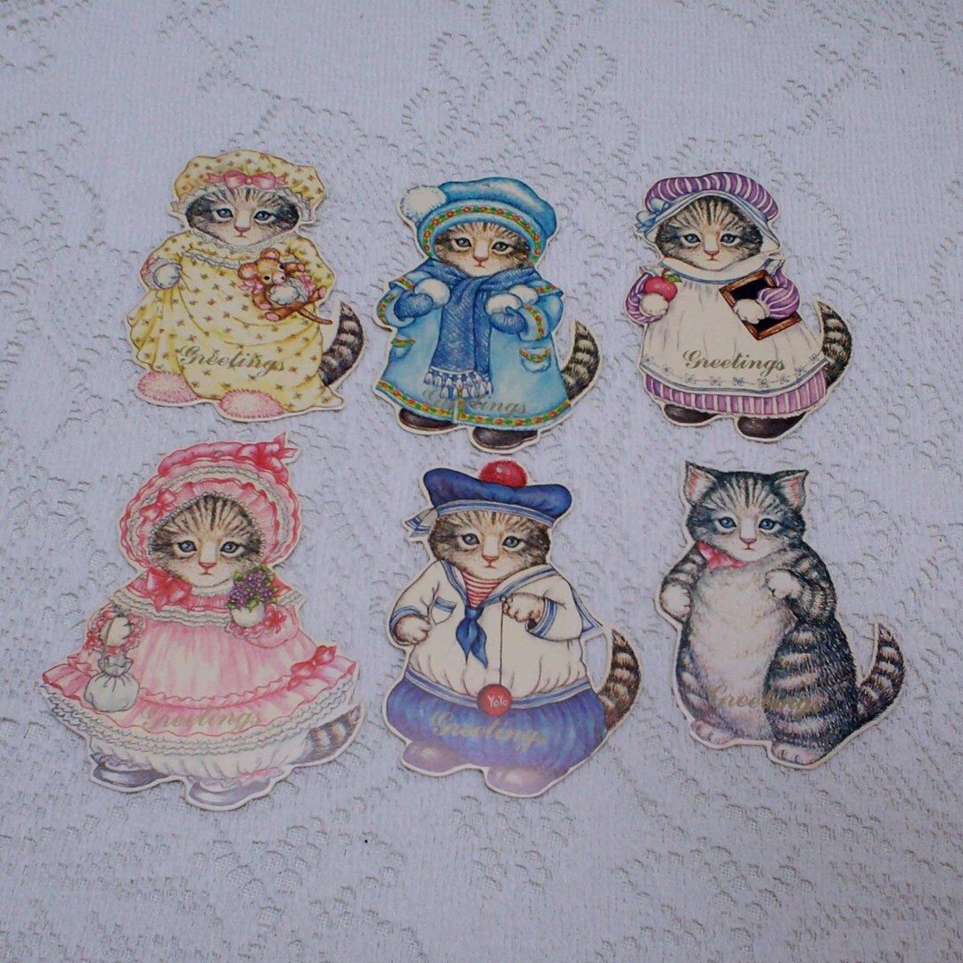 Kitty Cucumber Gift Tags, Set of Six - Etsy