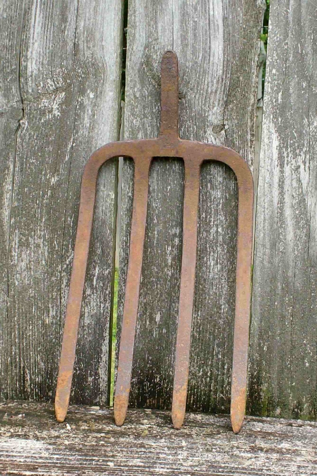 Vintage Iron Pitchfork Head, Potato Fork, Garden Fork, Rusty, Primitive ...