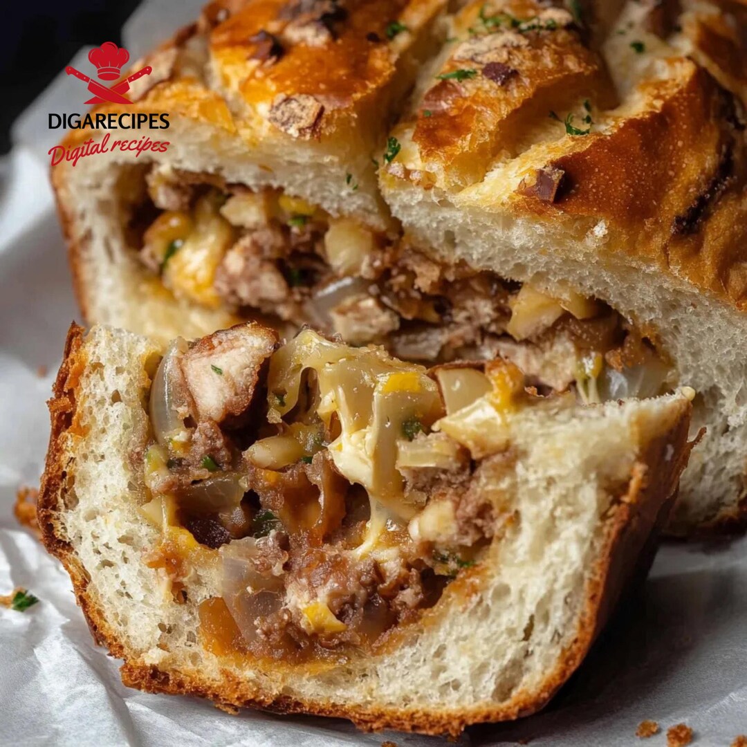 BEST RECIPE for Easy Garbage Bread | Cheesy Ground Beef Stuffed Bread ...