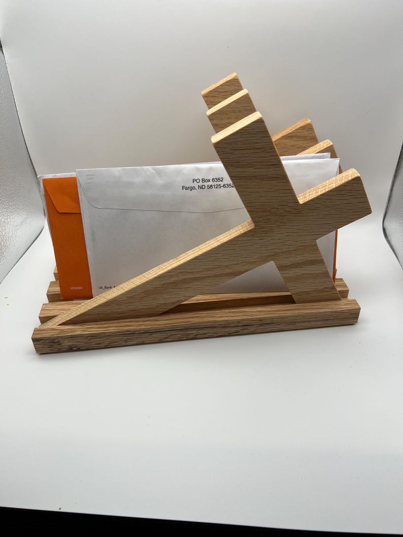 Wooden Cross Adjustable File/mail/napkins/bill Holder With Three ...