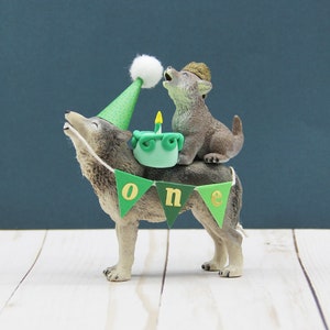 First Birthday Wolf Cake Topper, Smash Cake Topper, Party Animal Cake ...
