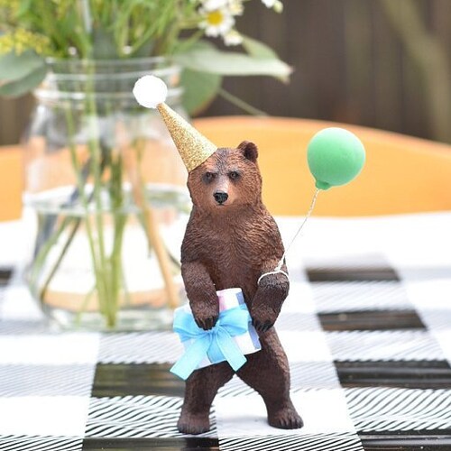 Grizzly Bear Birthday Cake Topper/party Animal Cake - Etsy