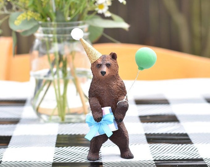 Grizzly Bear Cake Topper, Camping Theme Party Bear, Safari Party Animal ...