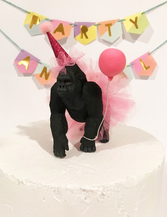 Princess Gorilla Birthday Cake Topper includes tutu party | Etsy