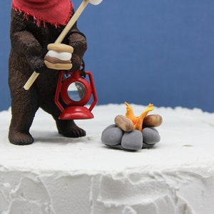Grizzly Bear Cake Topper, Camping Theme Party Bear, Happy Camper ...