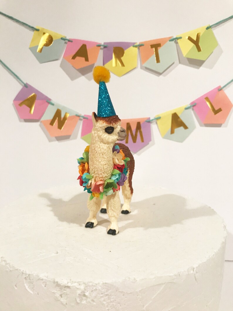 Alpaca Birthday Cake Topper Includes Floral Wreath and Party - Etsy