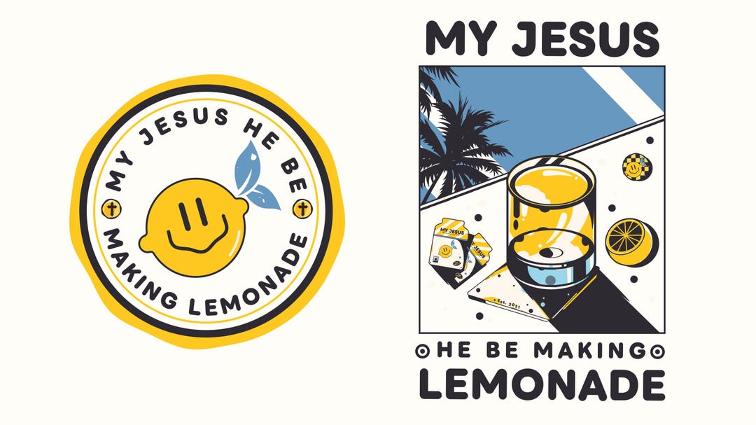 Jesus Making Lemonade SVG PNG: Christian T-shirt Design (digital ...