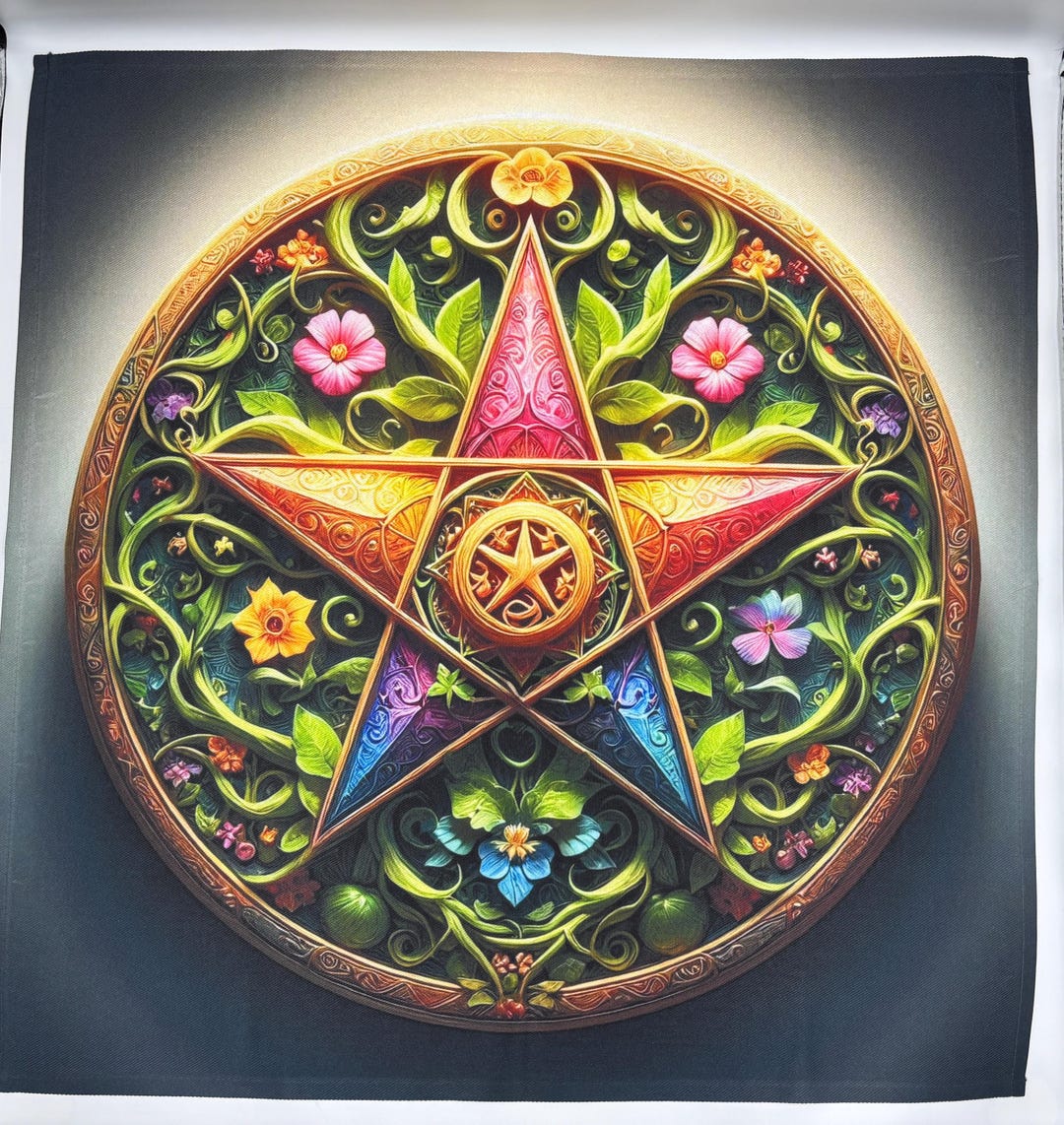 Pentacle Altar Cloth, Tarot Cloth, Altar Decor, Altar Rug, Rune Cloth ...