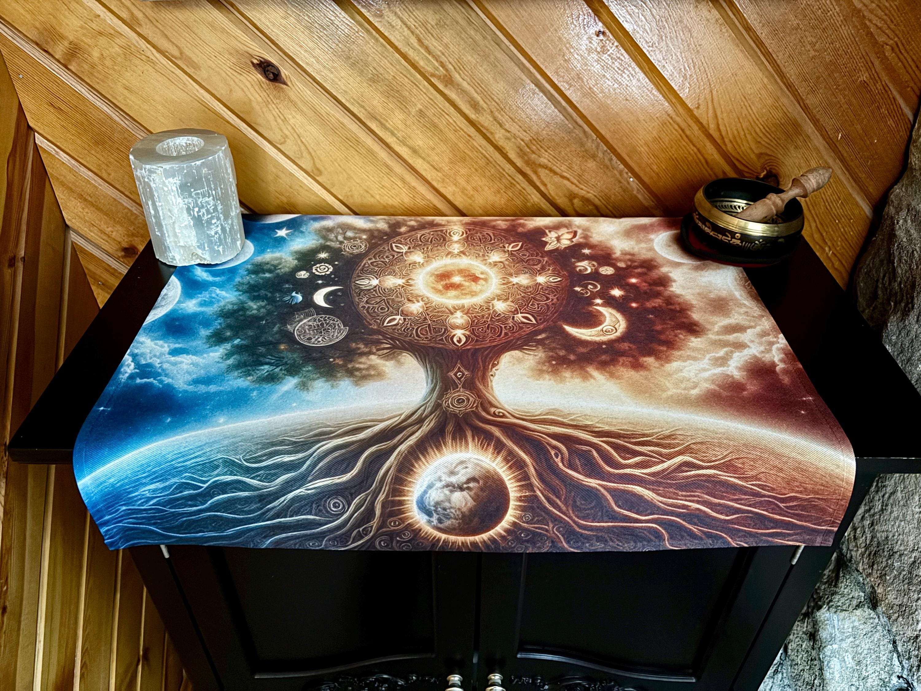 Tree of Life Altar Cloth, Tarot Cloth, Altar Decor, Altar Rug, Rune ...