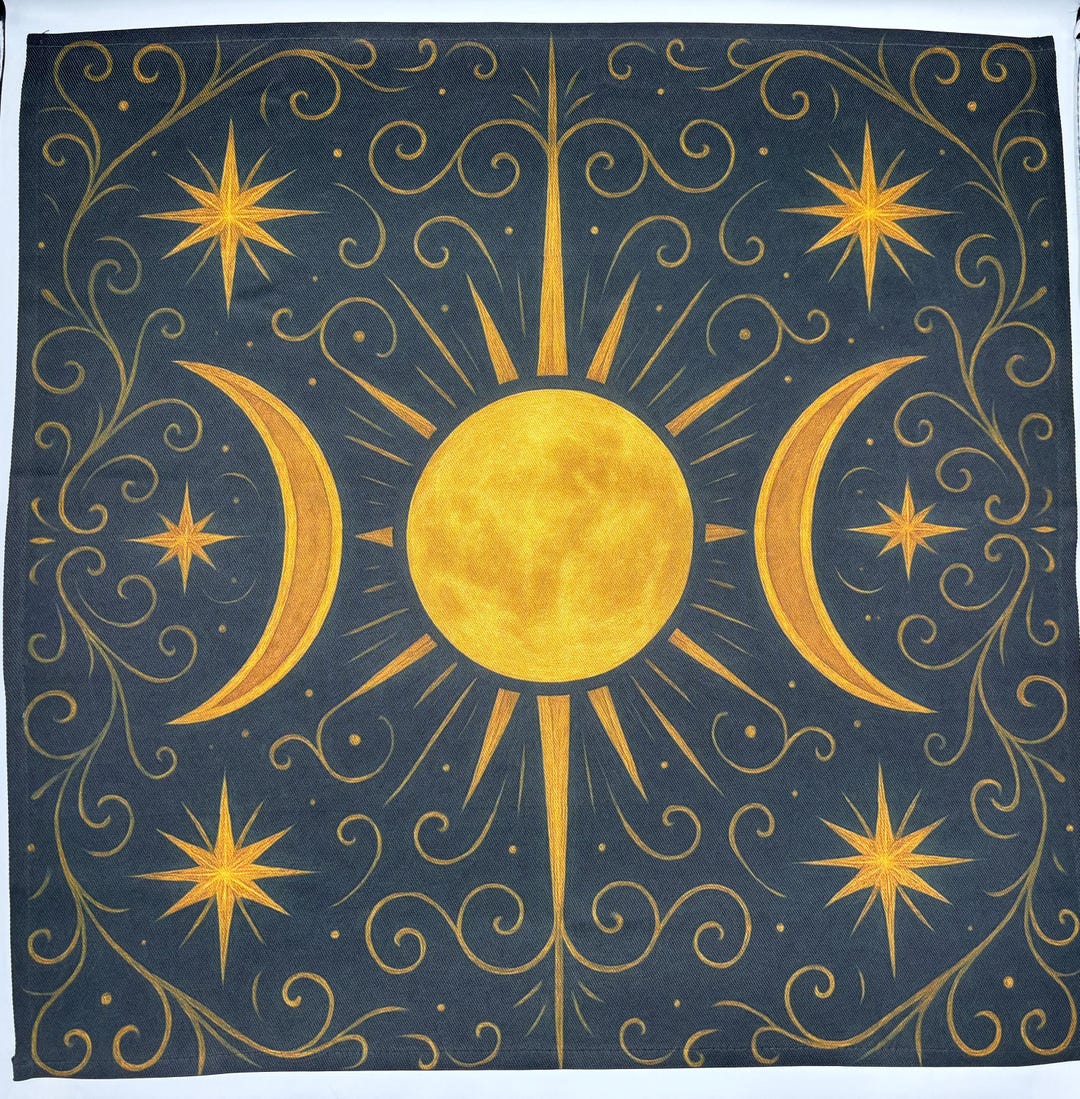 Moon Altar Cloth, Tarot Cloth, Altar Decor, Altar Rug, Rune Cloth, Dice ...