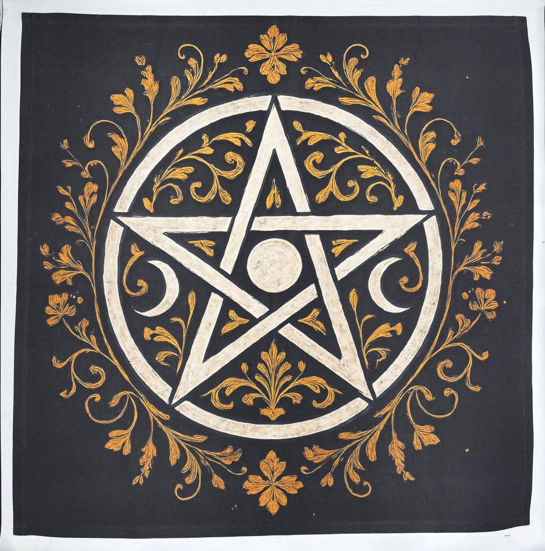 Pentacle Altar Cloth, Tarot Cloth, Altar Decor, Altar Rug, Rune Cloth ...