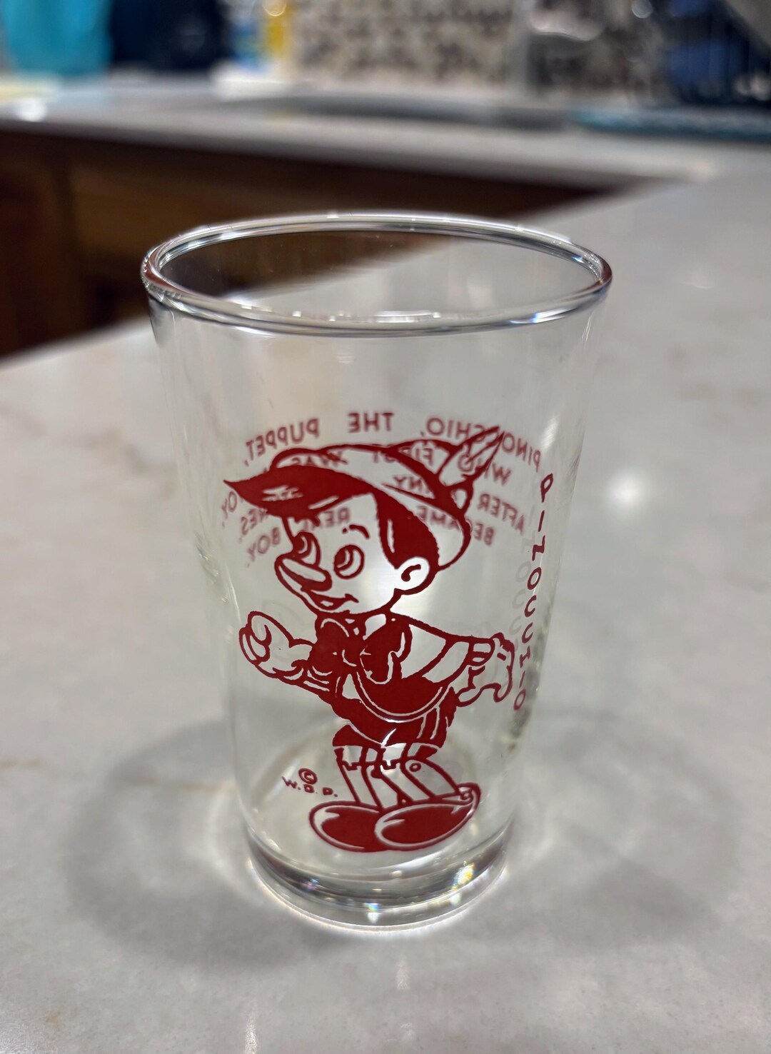 Vintage Walt Disney Pinocchio Small Libby Drinking Glass ~ Pristine ...