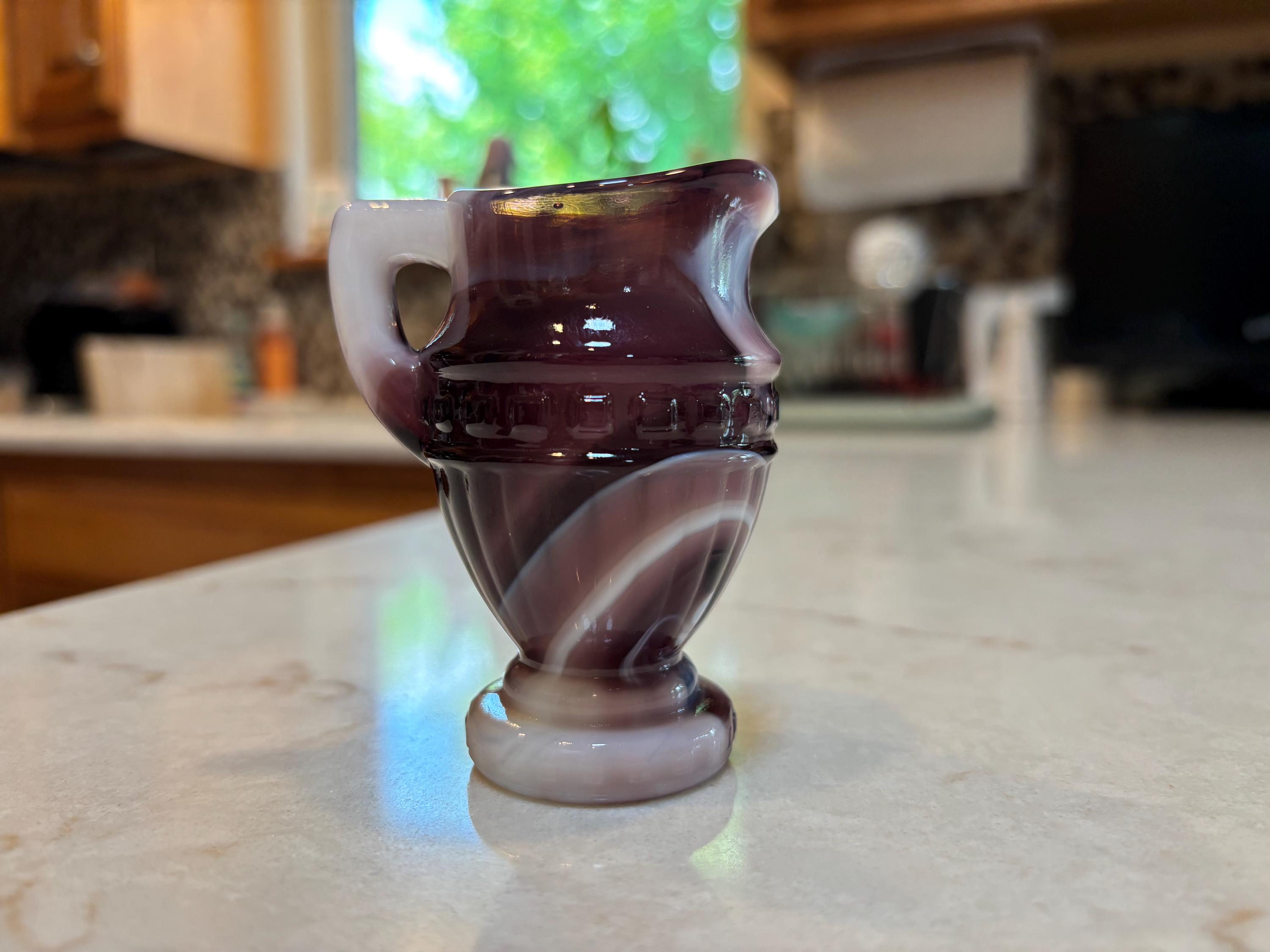 Vintage Miniature Purple Slag Art Glass Ewer/pitcher/vase ~ Imperial ...