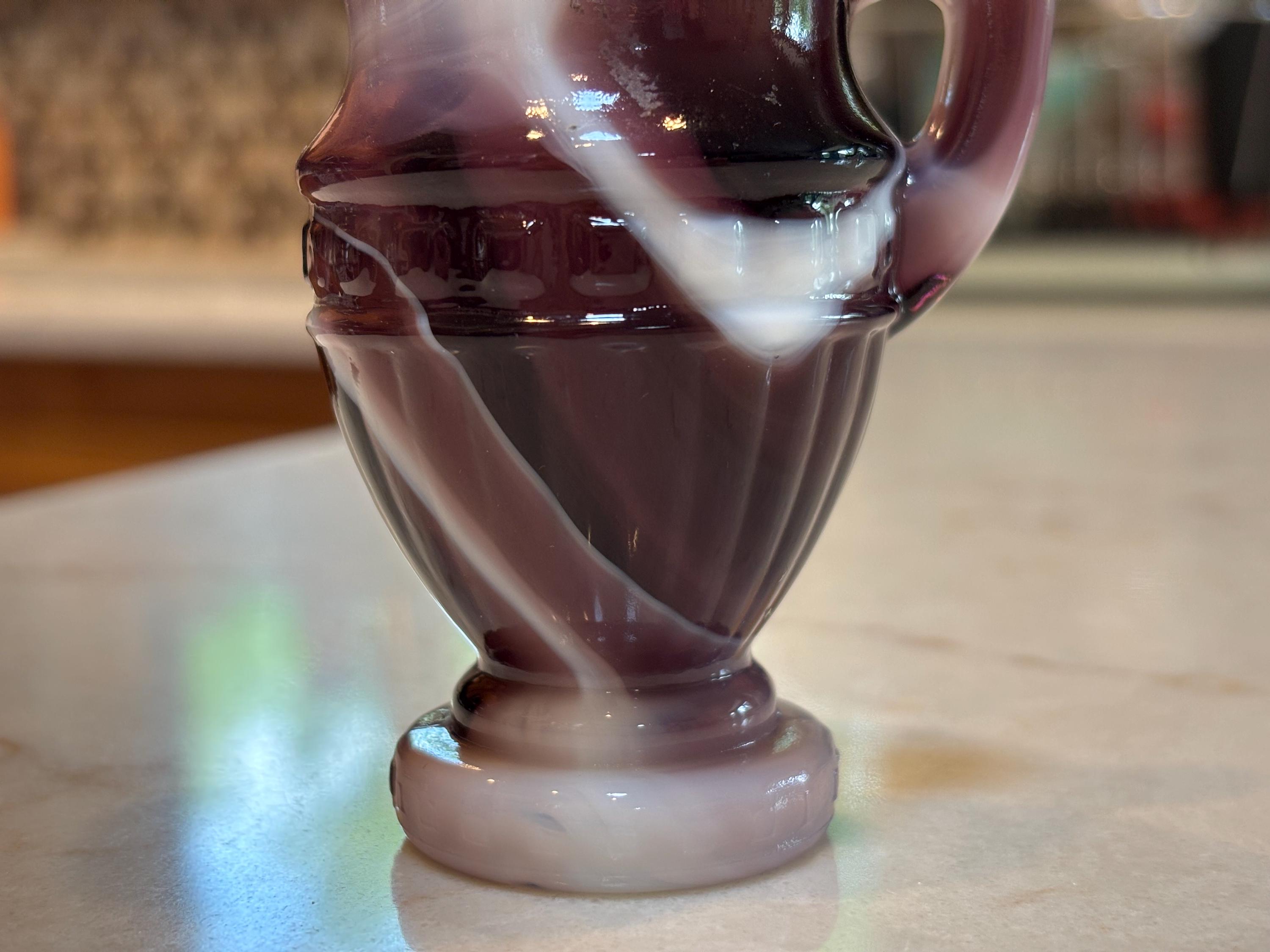 Vintage Miniature Purple Slag Art Glass Ewer/pitcher/vase ~ Imperial ...