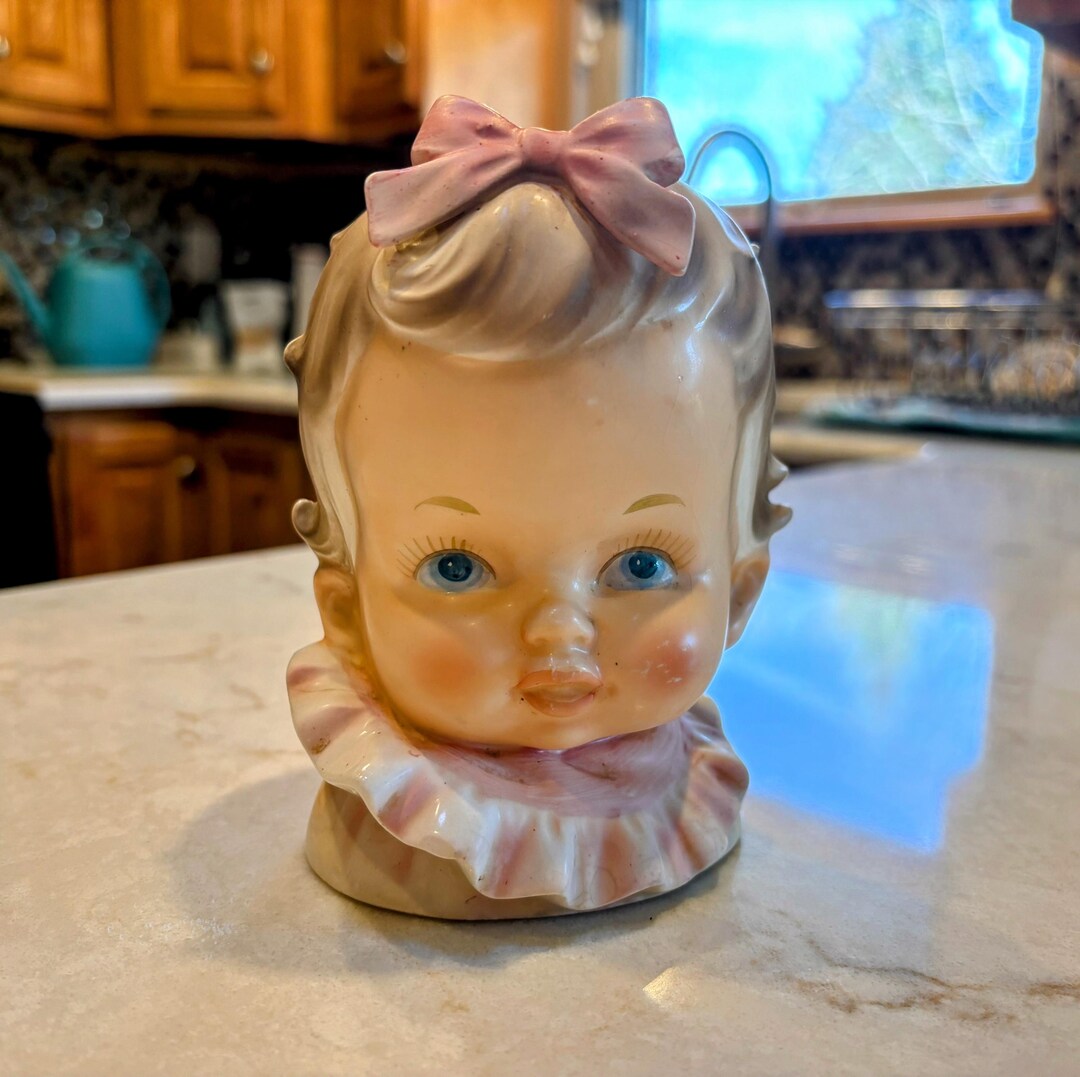 Vintage Inarco E-3156 Baby Head Vase/planter - Etsy