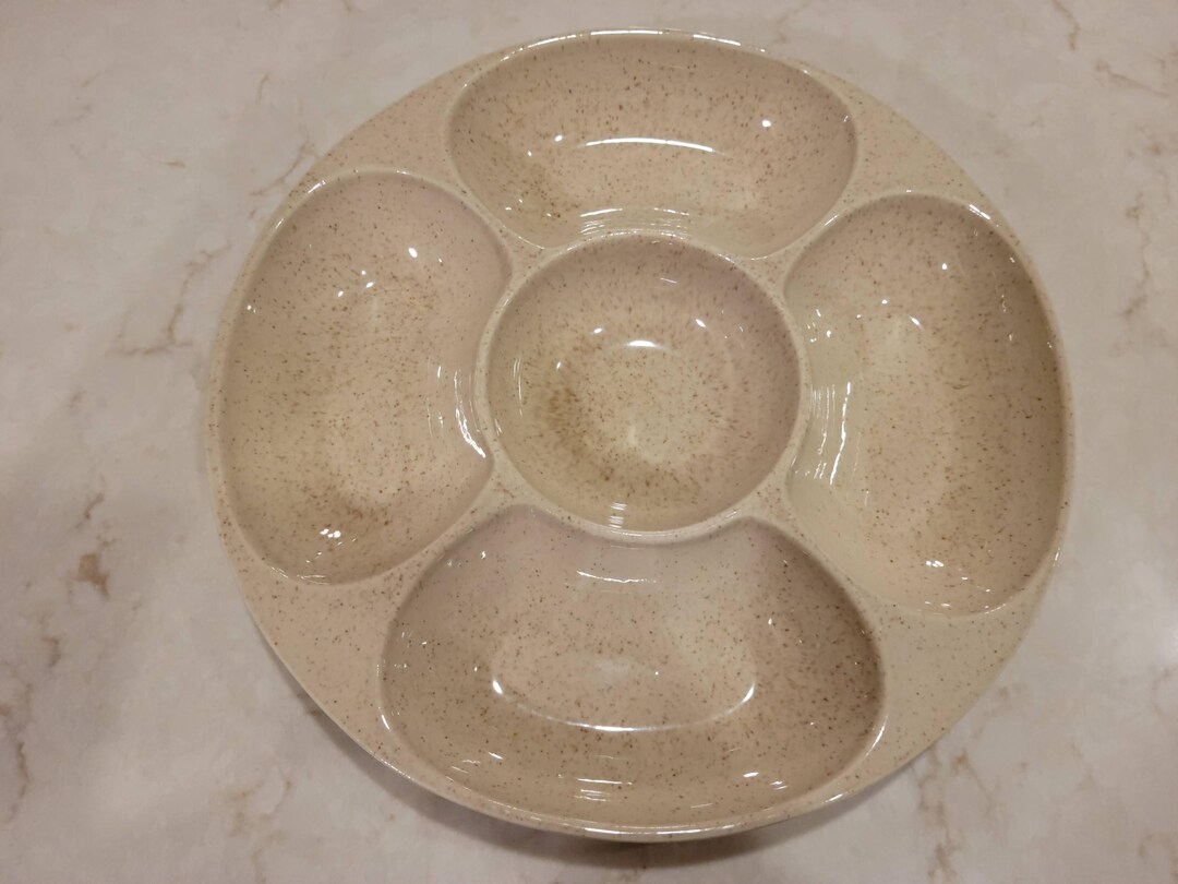 Vintage MCM USA Red Wing Art Pottery Speckled Divided Serving Dish - Etsy