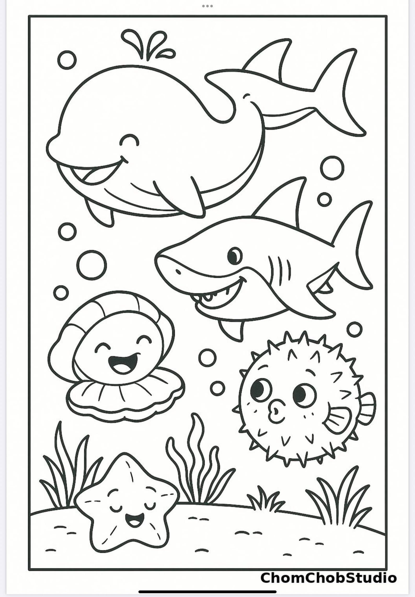 Cute Sea Animals Coloring Pages – Ocean Theme for Kids - Etsy Canada