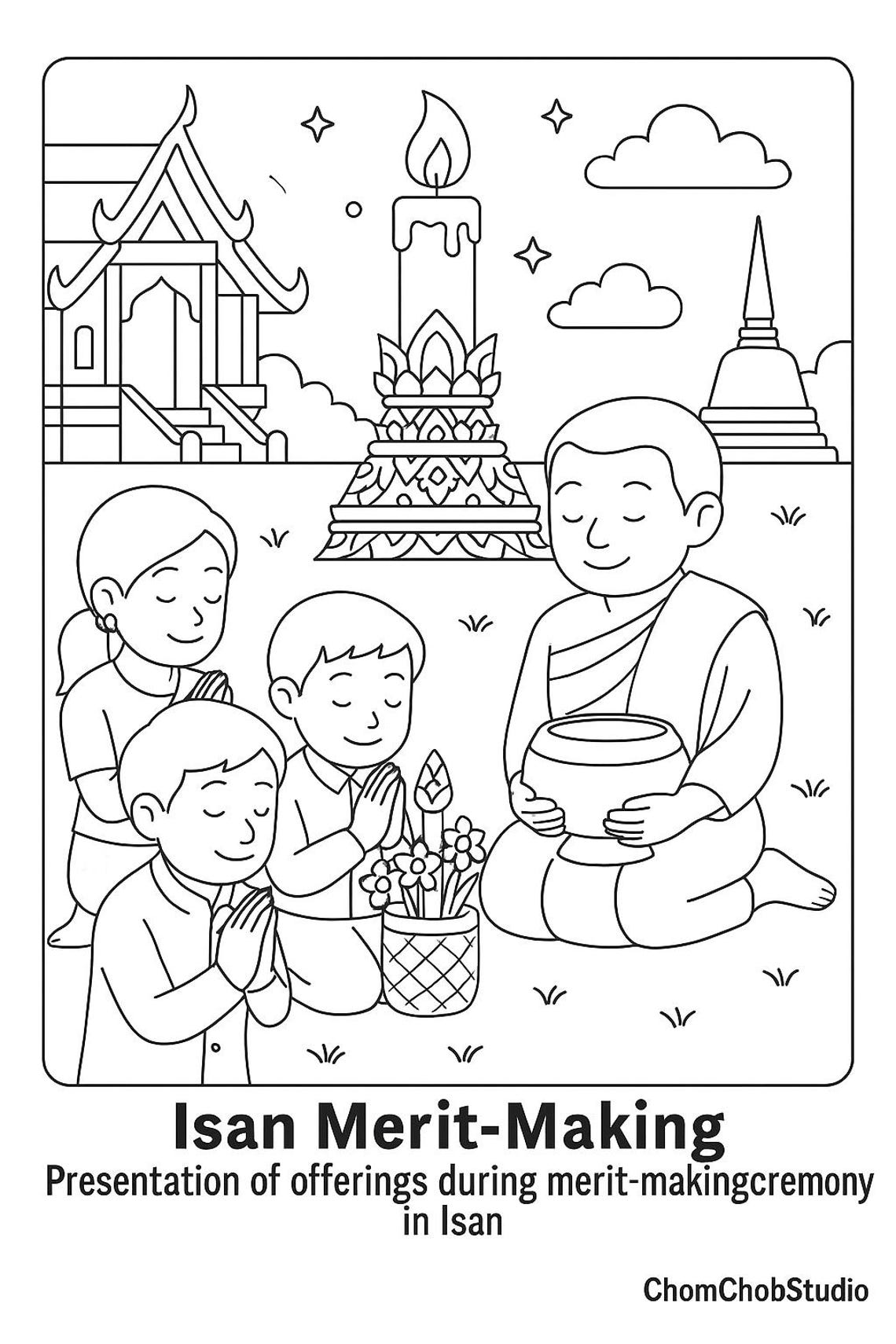 Thai Festival Coloring Pages – Celebrate Thai Culture | Digital ...