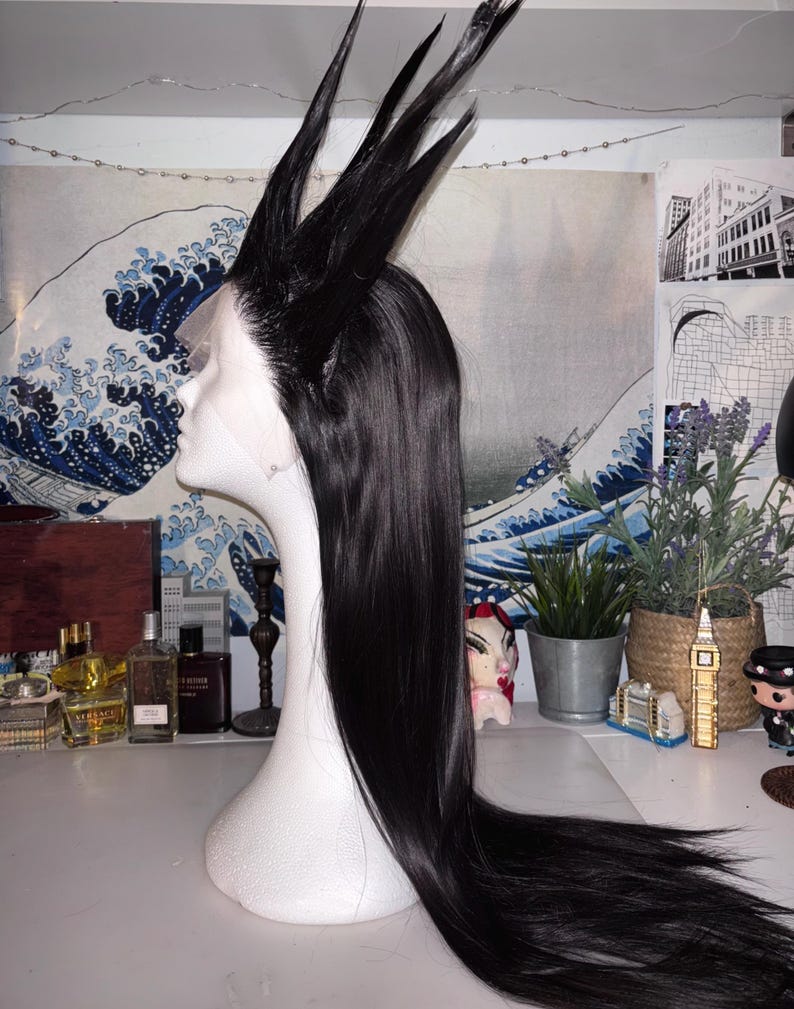 LIBERTY Black Punk Spikes Drag Queen Wig - Etsy