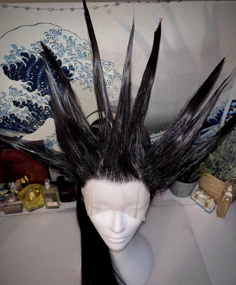 LIBERTY Black Punk Spikes Drag Queen Wig - Etsy