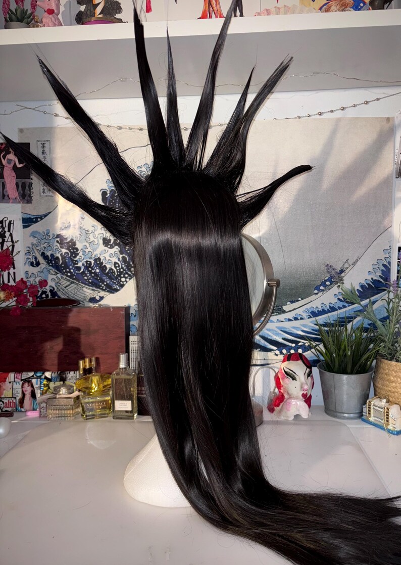 LIBERTY Black Punk Spikes Drag Queen Wig - Etsy