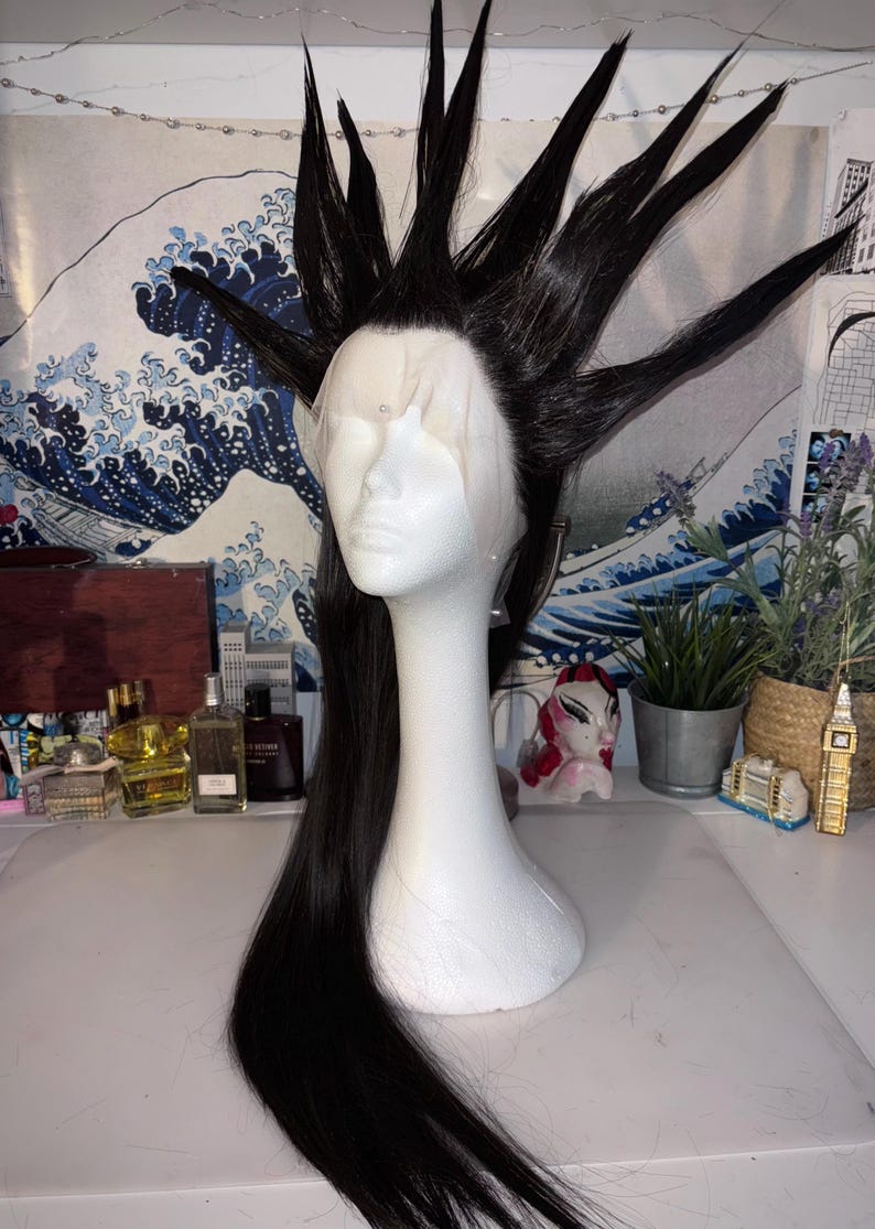 LIBERTY Black Punk Spikes Drag Queen Wig - Etsy