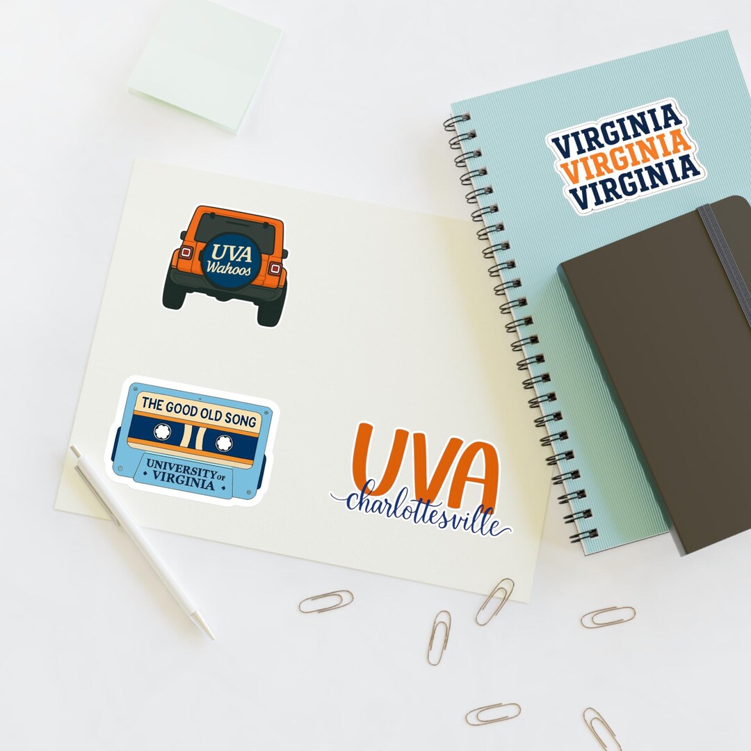 University of Virginia Sticker Sheets, UVA Car Stickers, College Decor ...