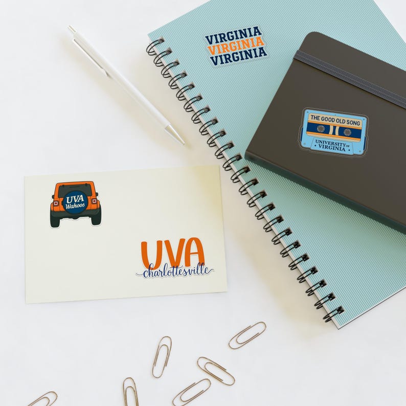 University of Virginia Sticker Sheets, UVA Car Stickers, College Decor ...