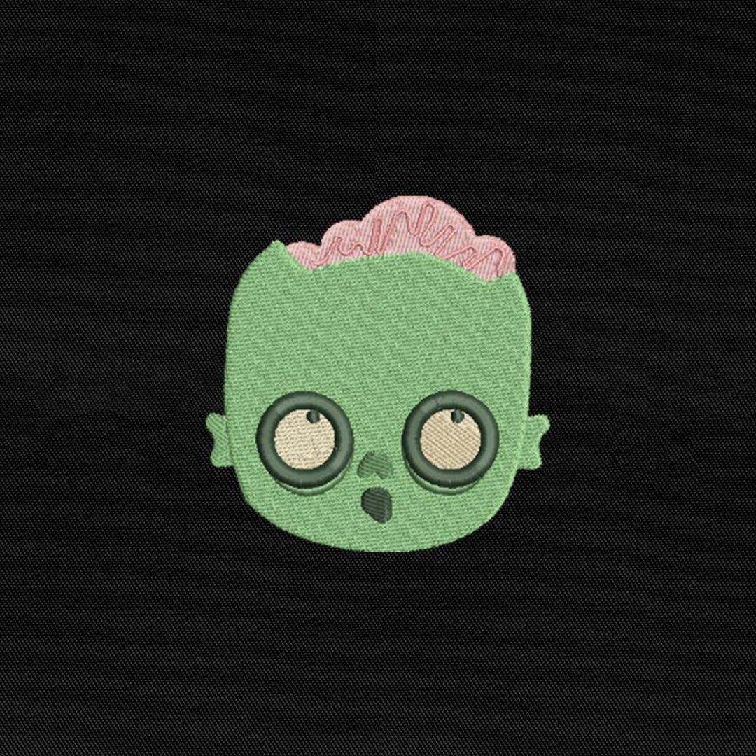 Halloween Embroidery Design, Funny Zombie Head With Brain Out Cartoon ...