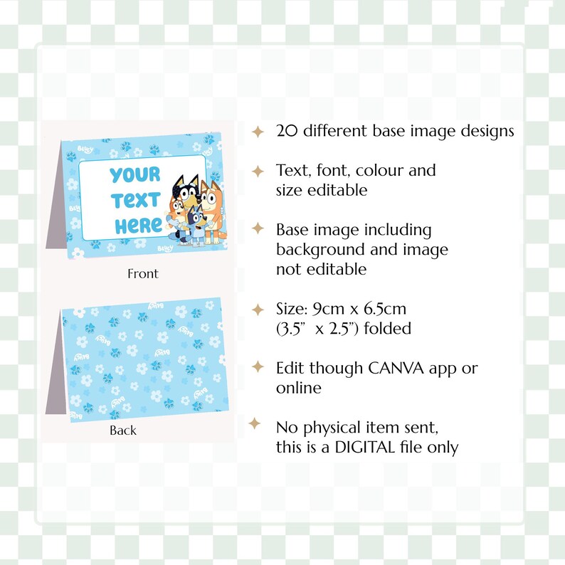 20 Editable Birthday Table Tents, Table Labels, Food Labels, Blue Dog ...