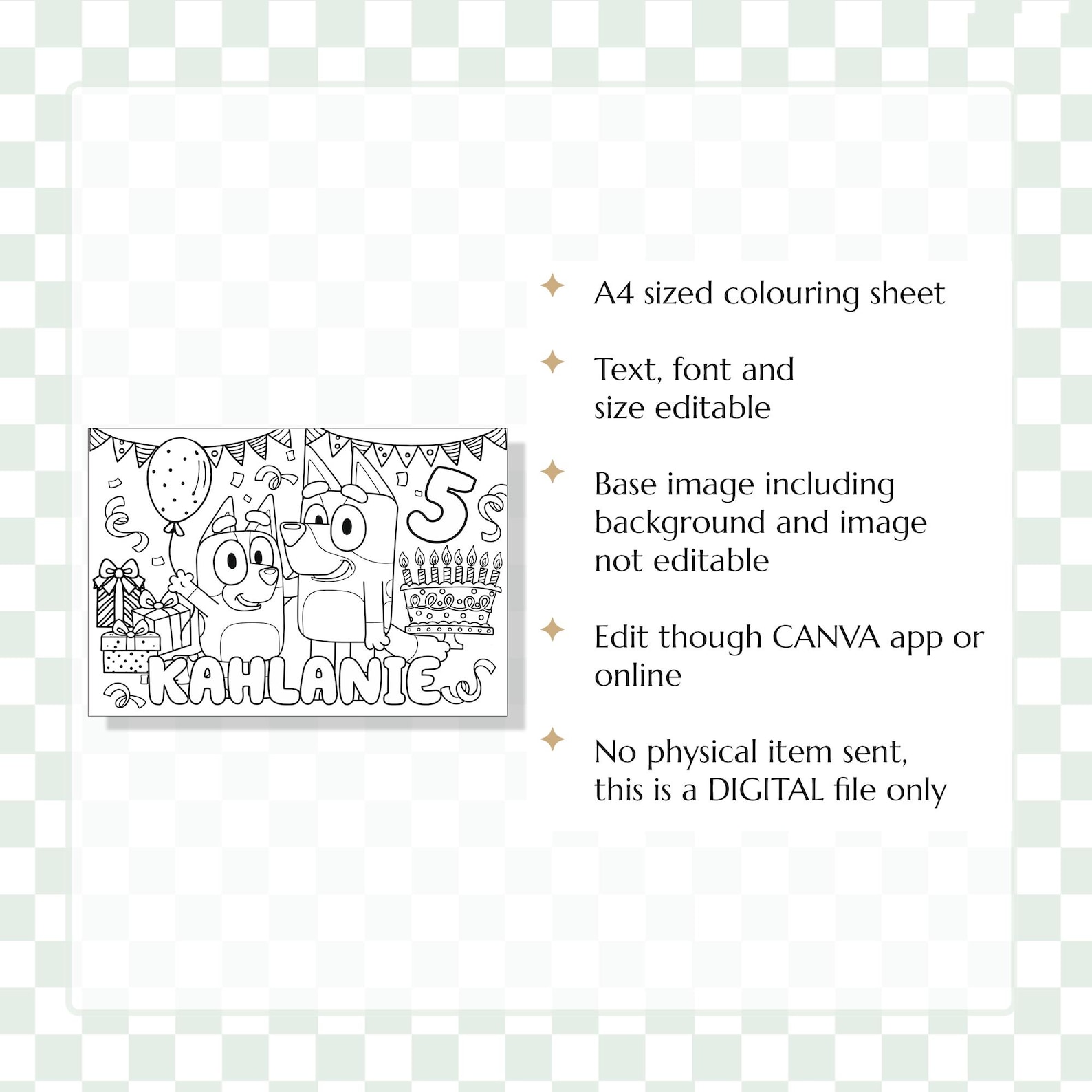 Coloring Page Placemat Editable Text, Colouring Birthday Page, Blue - Etsy