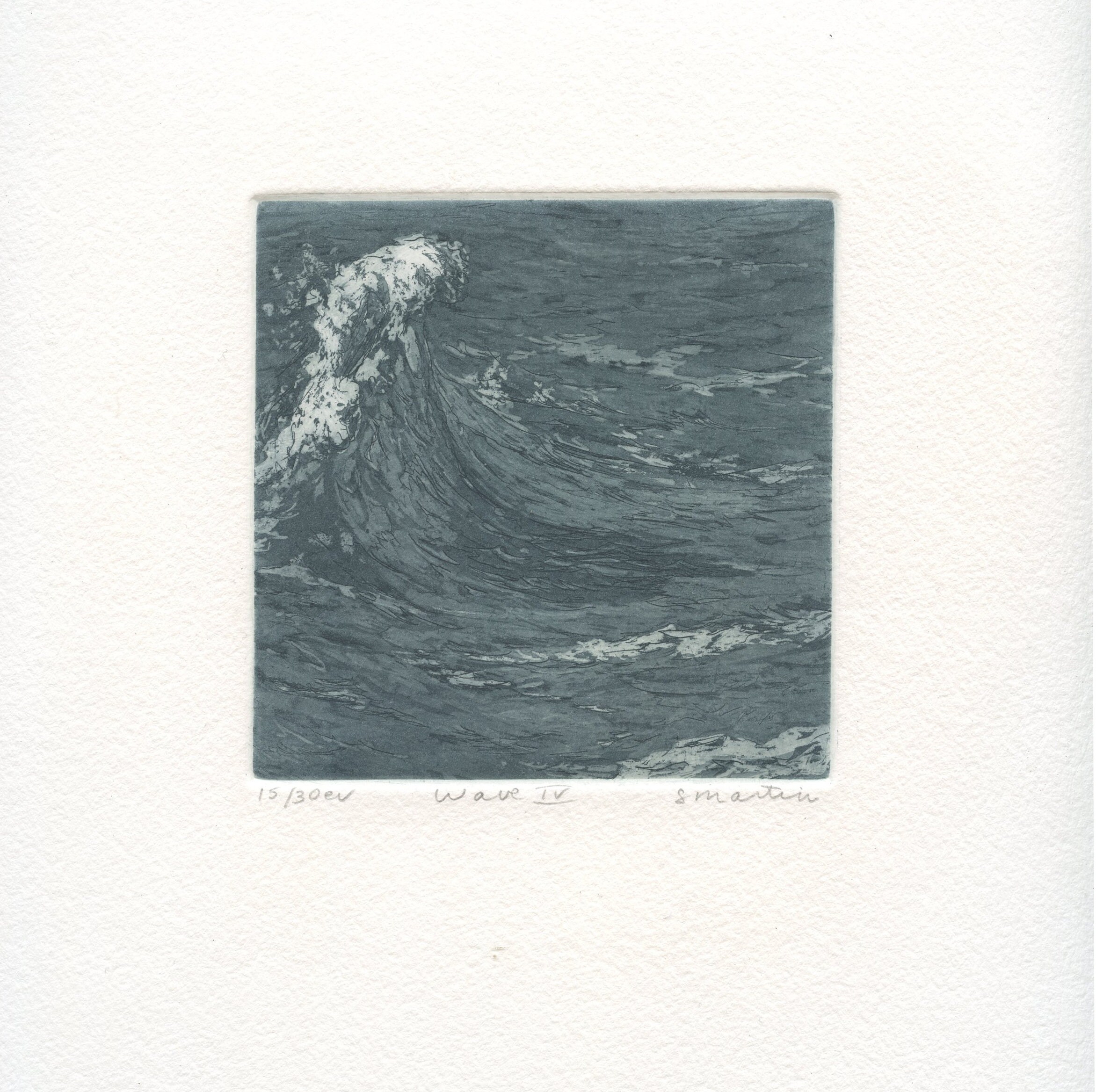 Original Etching of a Wave Pacific Ocean | Etsy