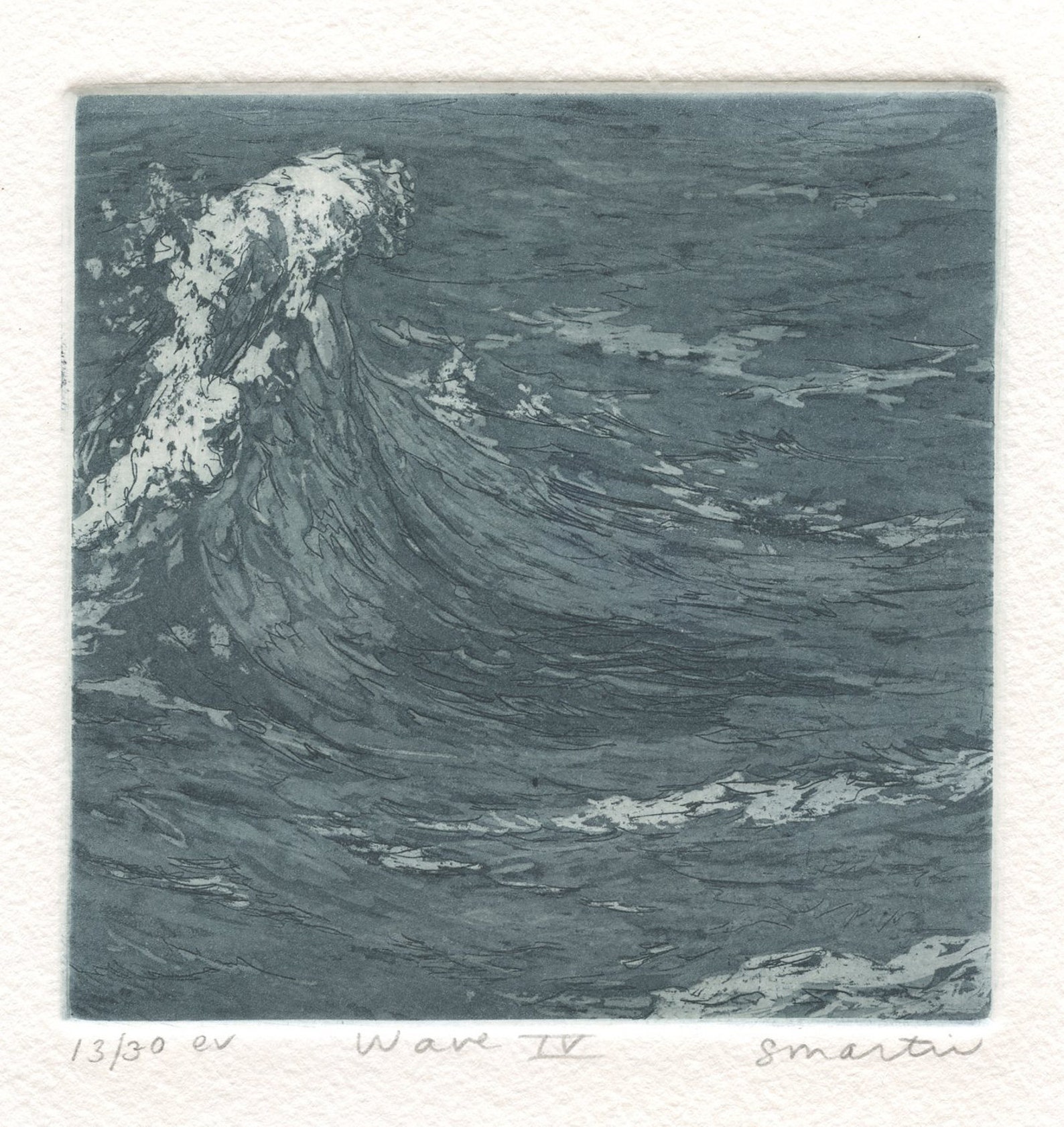 Original Etching of a Wave Pacific Ocean - Etsy