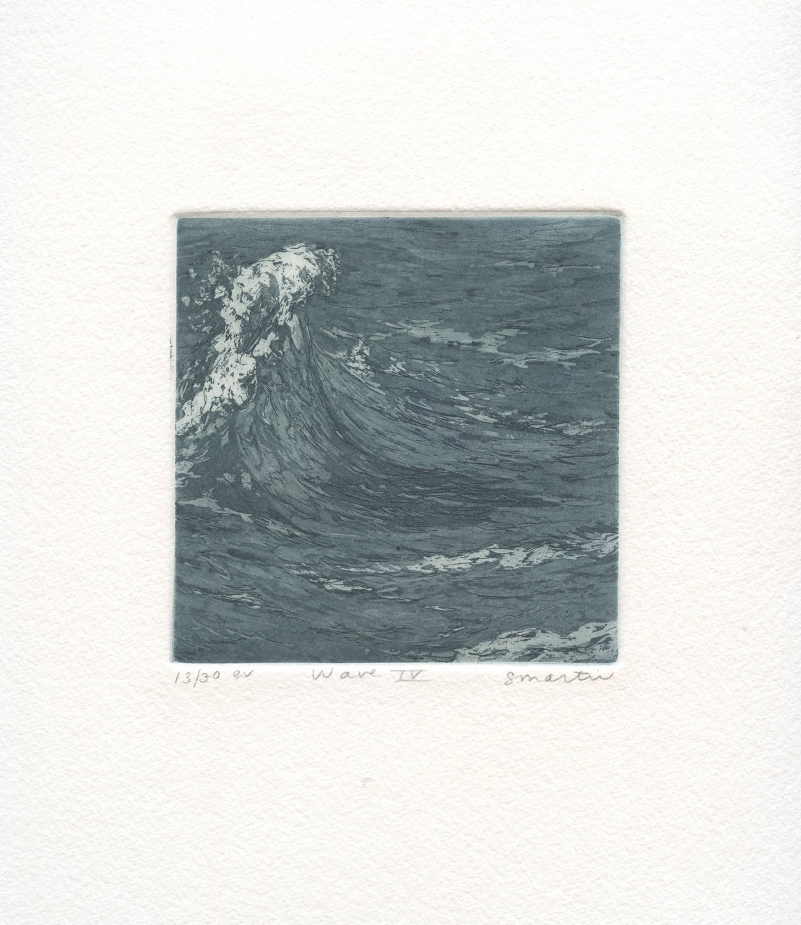 Original Etching of a Wave Pacific Ocean - Etsy