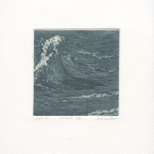 Original Etching of a Wave Pacific Ocean - Etsy