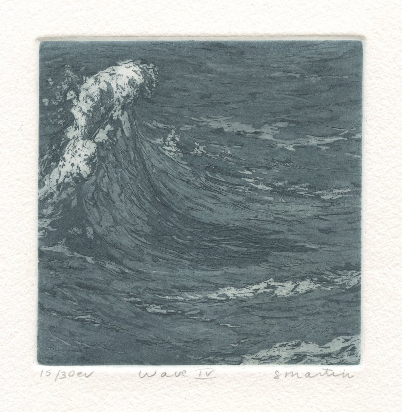 Original Etching of a Wave Pacific Ocean | Etsy