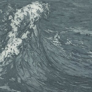 Original Etching of a Wave Pacific Ocean - Etsy