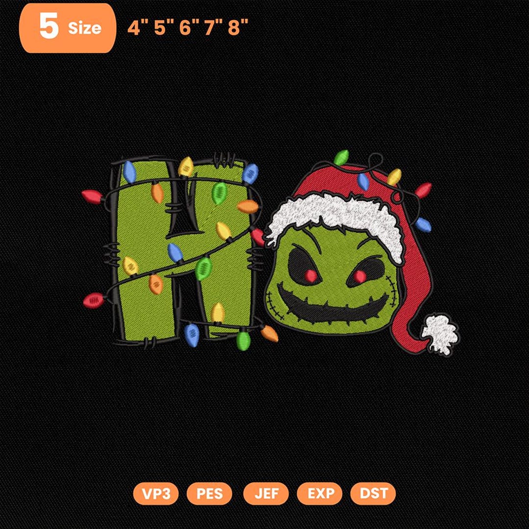 Grumpy Green Christmas Embroidery Design, Funny Cartoon Xmas Machine ...