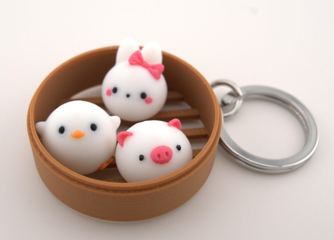 Customizable Animal Dim Sum Keychain – Kawaii Foodie Gift - Etsy