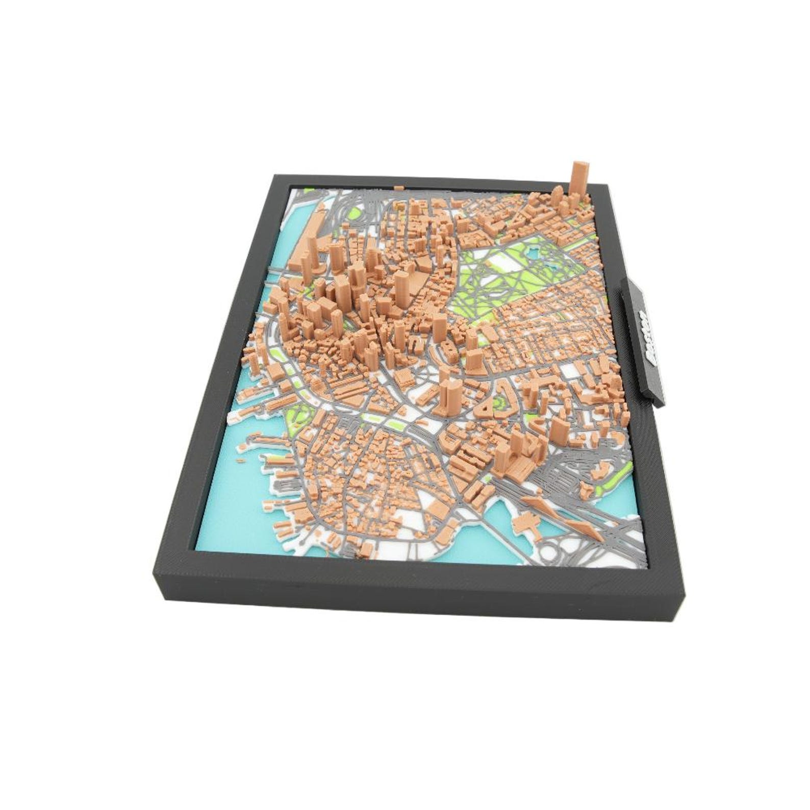 3D Boston Skyline Map | Framed Miniature City Model (7x5x2) - Etsy