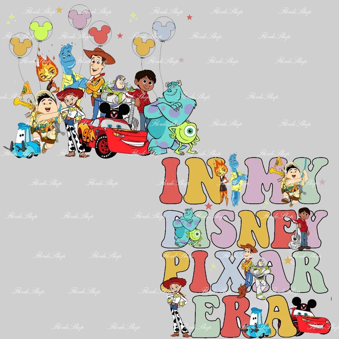 In My Disney Pixar Era PNG | Custom Name Disney Pixar PNG | Pixar Era ...