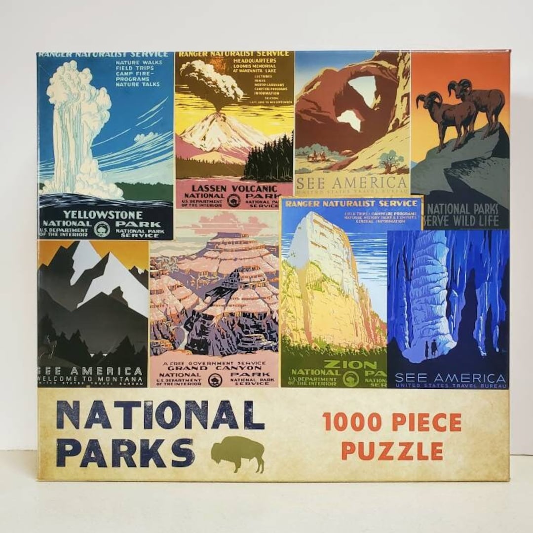National Parks Puzzle 1000 Piece Jigsaw, Travel America, Yellowstone ...