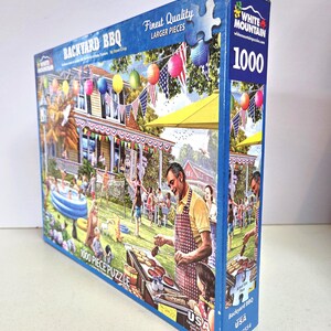 Backyard BBQ Puzzle, 1000 Piece Jigsaw, 4th of July Barbecue, White ...