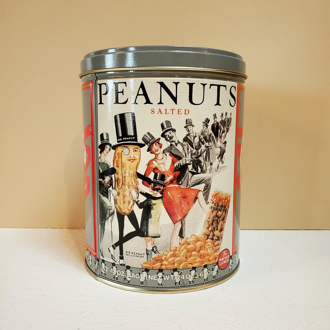 Planters Peanuts Tin, Collectible Canister, Mr. Peanut, the Nickel ...