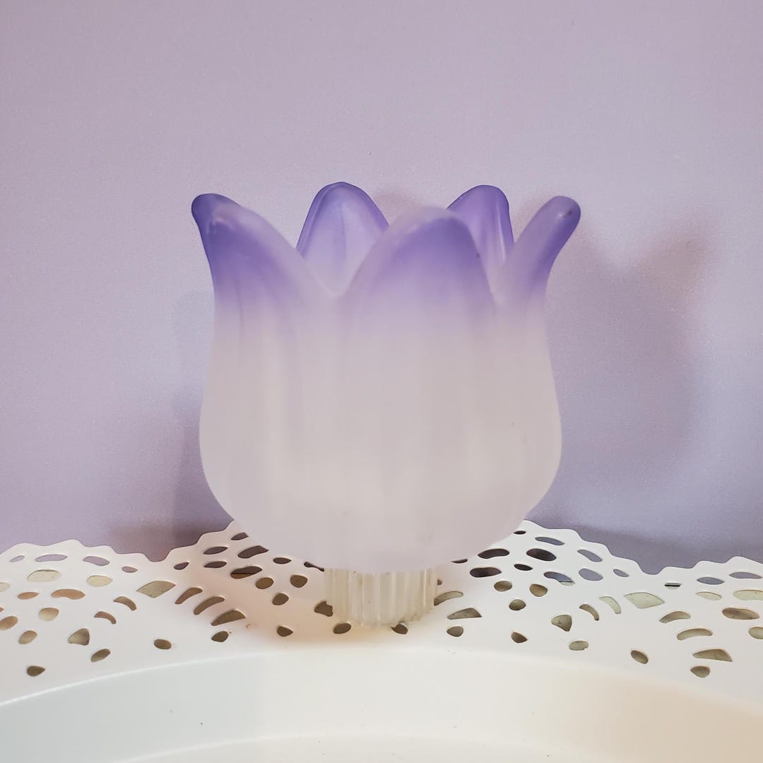 Partylite Tulip Candle Insert, Purple and Frosted Glass, Tealight ...