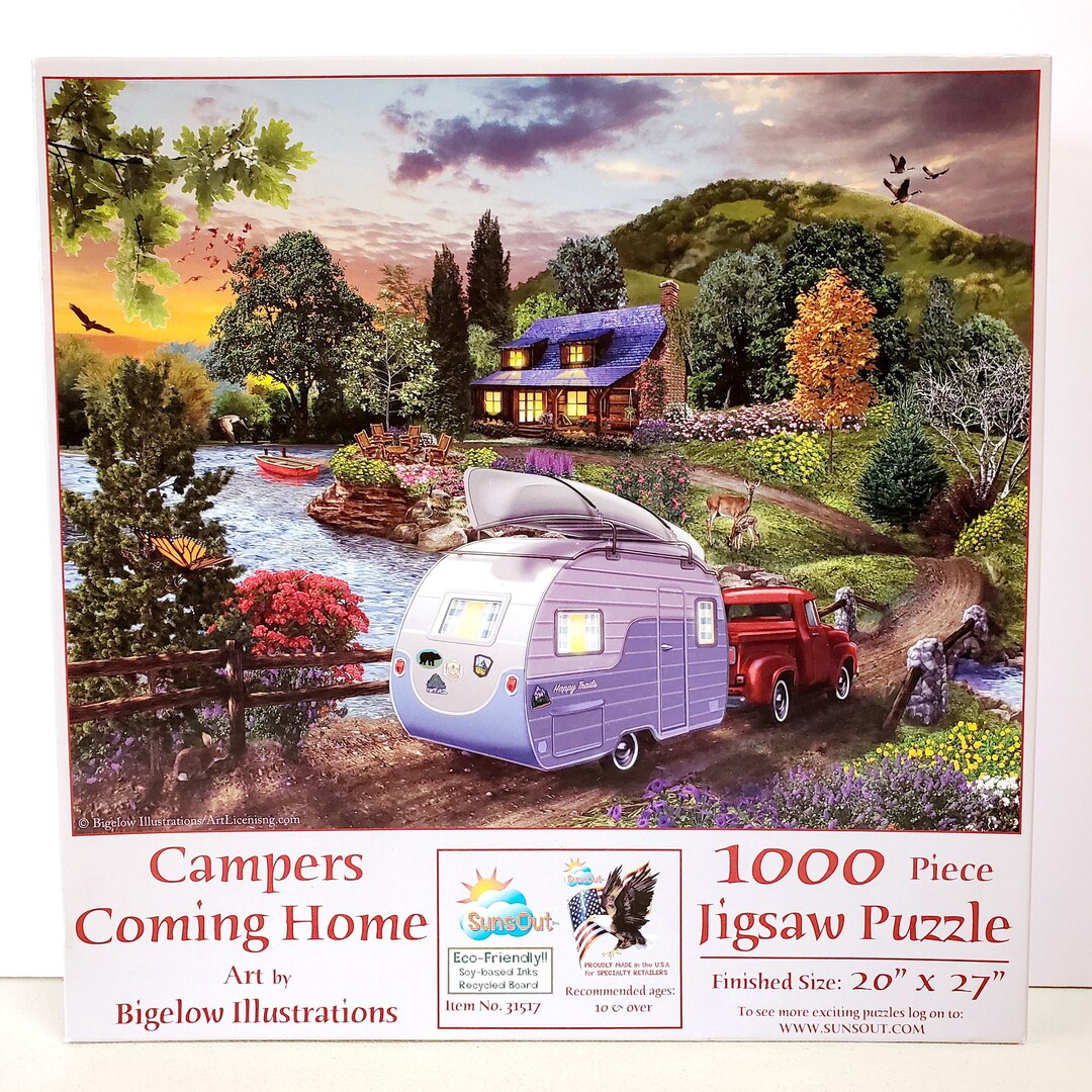 Campers Coming Home Puzzle 1000 Piece Jigsaw, Suns Out Made in USA ...