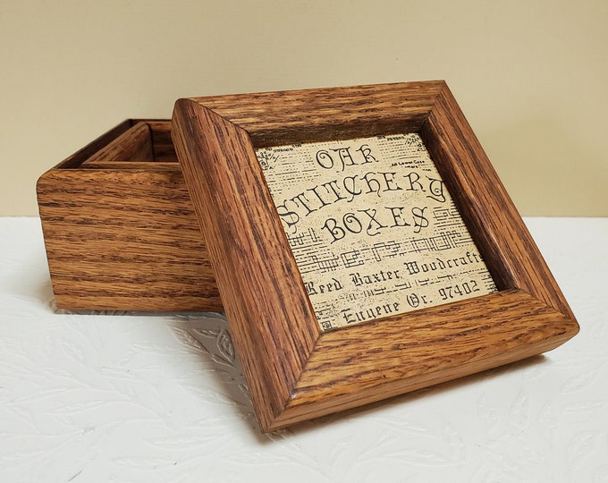 Wood Oak Box for Crafting, Needlework Display, Counted Cross Stitch ...
