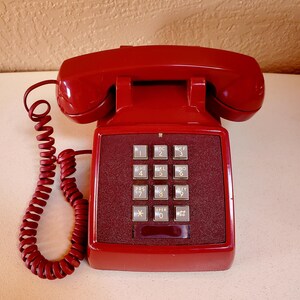 Touch Tone Telephone by Western Electric, Dark Red Phone Oak Hill ...