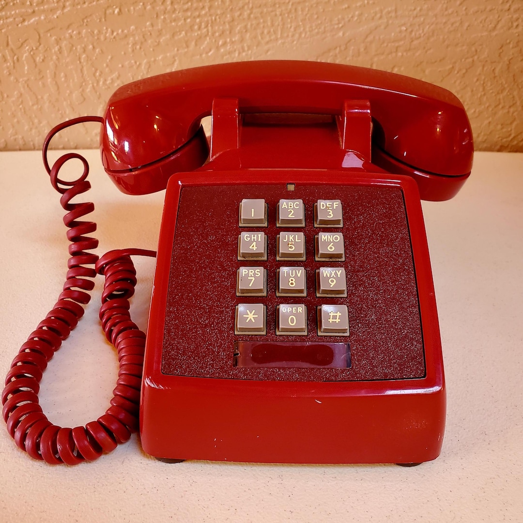 Touch Tone Telephone by Western Electric, Dark Red Phone Oak Hill ...